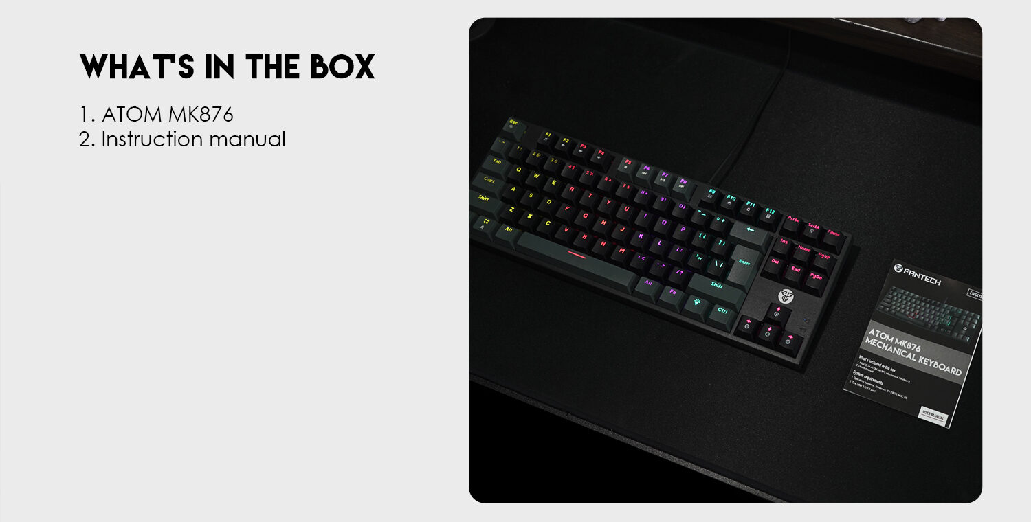 FANTECH ATOM TKL MK876 MECHANICAL GAMING KEYBOARD – buytek